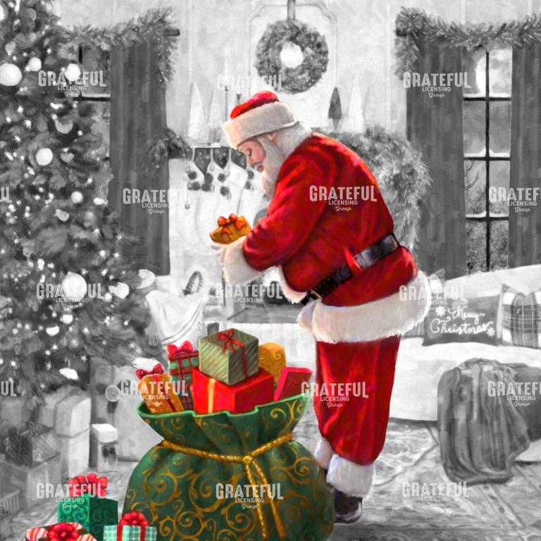 Santa at Work - Grateful Art Licensing